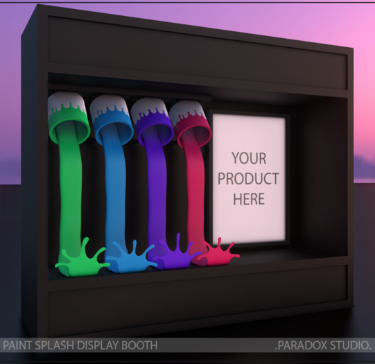 Second Life Marketplace - PARADOX STUDIO - FULL PERM Paint Splash Display Booth [DEMO]